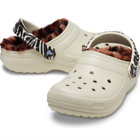 CROCS | Shoes | Crocs Classic Animal Remix Faux Fur Fleece Lined Mens 4 ...